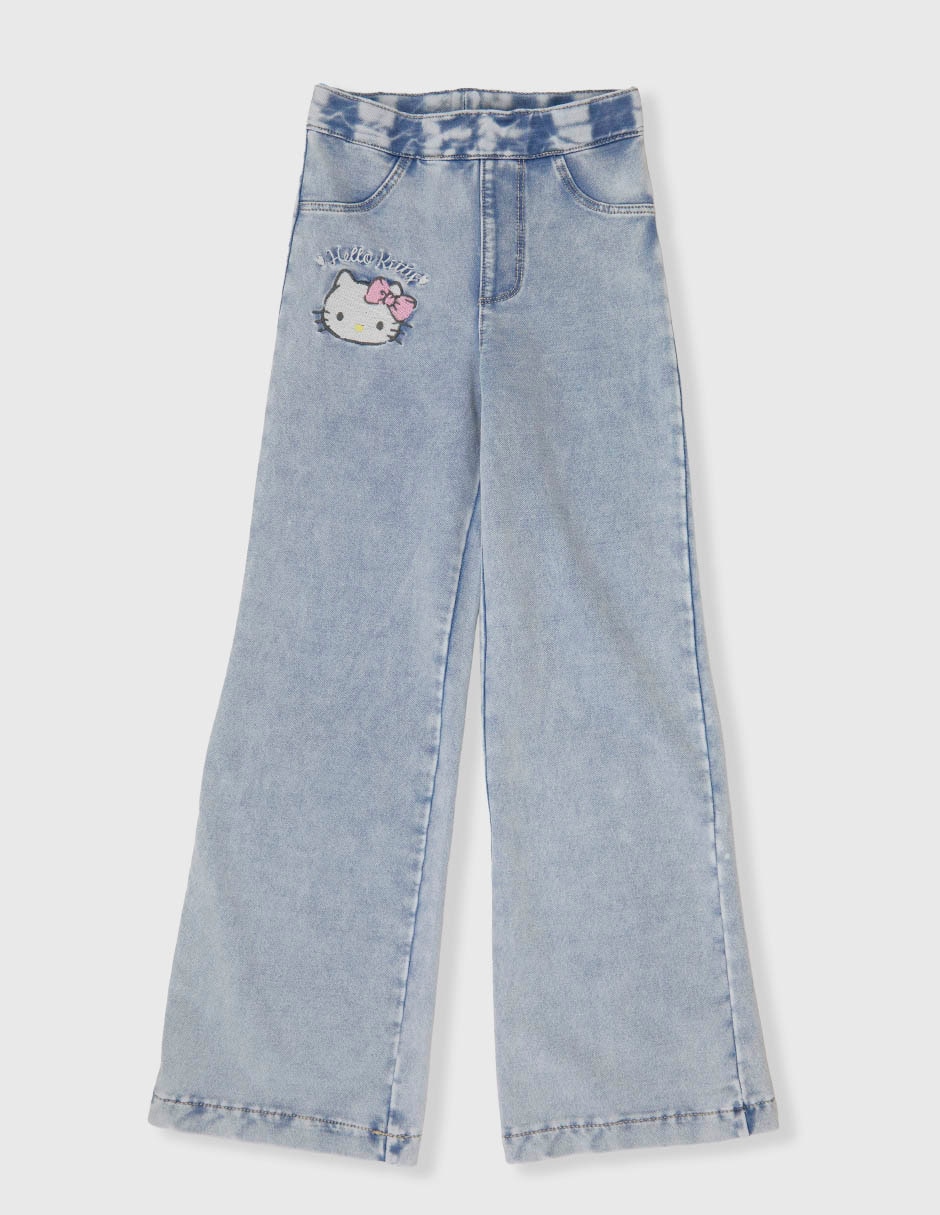 Jeans regular amplio hello kitty hello kitty lavado claro infantil niña ...